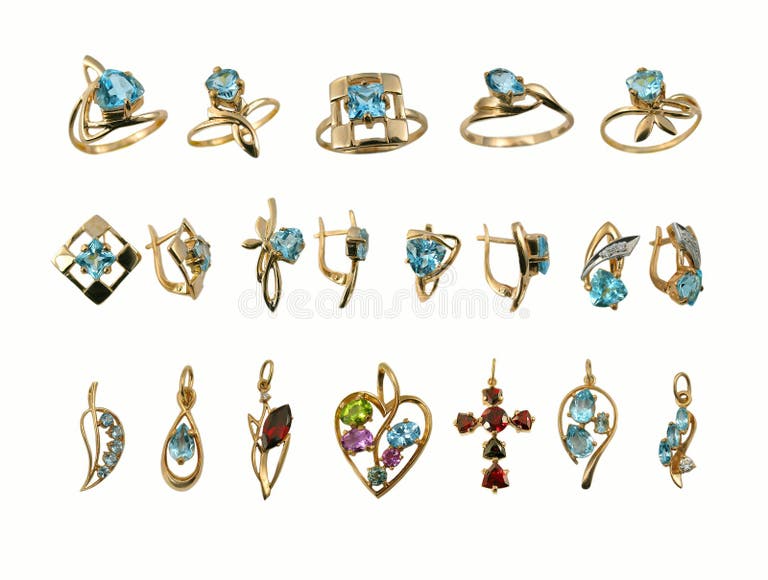 Assortment of Jewel. Saphires Stock Illustration - Illustration of ...