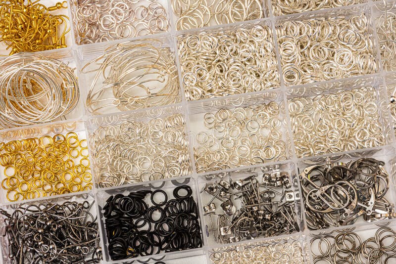 Assortment of Jewelry Findings in Different Metals Stock Image - Image ...