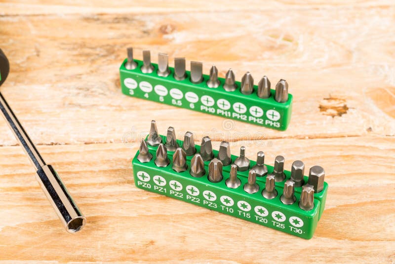 Assorted Screwdriver Insert Tips Stock Photo - Image of magnetic ...