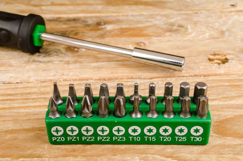 Assorted Screwdriver Insert Tips Stock Photo - Image of allen, varied ...