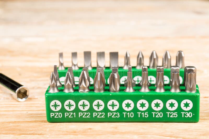 Assorted Screwdriver Insert Tips Stock Photo - Image of shapes ...
