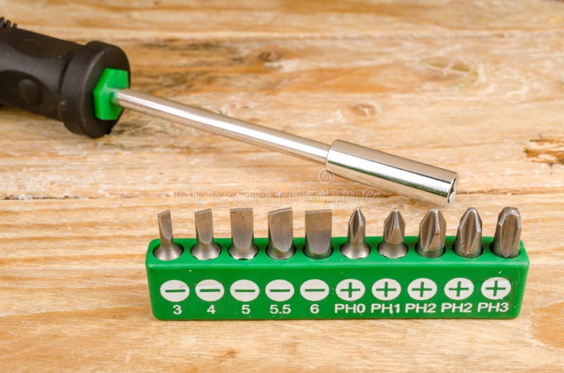 Assorted Screwdriver Insert Tips Stock Image - Image of assorted ...