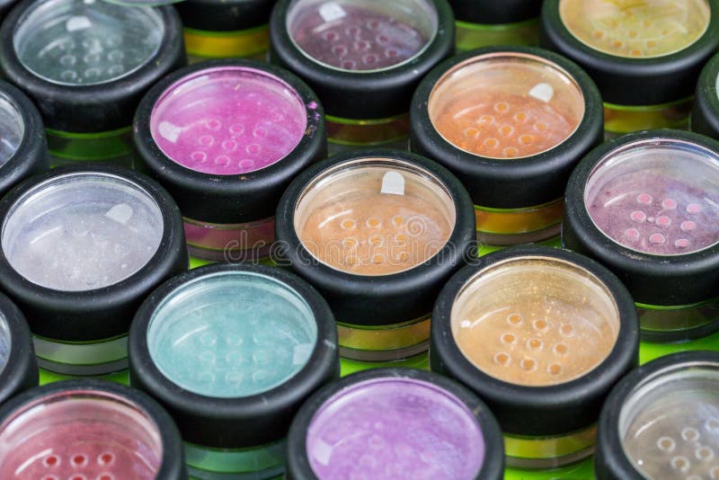 Assortment Make-up Cosmetics Powder Stock Photo - Image of brush ...