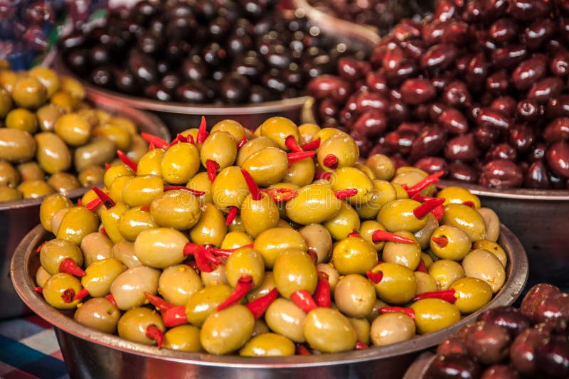 Assortment of Marinated Olives Stock Image - Image of marinated, food ...
