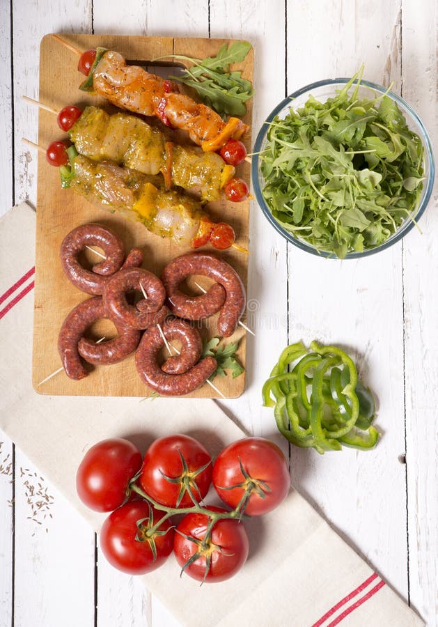 Assortment of Meat for Barbecue Stock Image - Image of cooked, meat ...