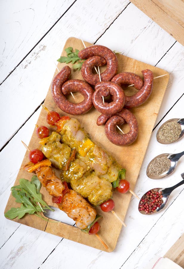 Assortment of Meat for Barbecue Stock Photo - Image of plate, fast ...