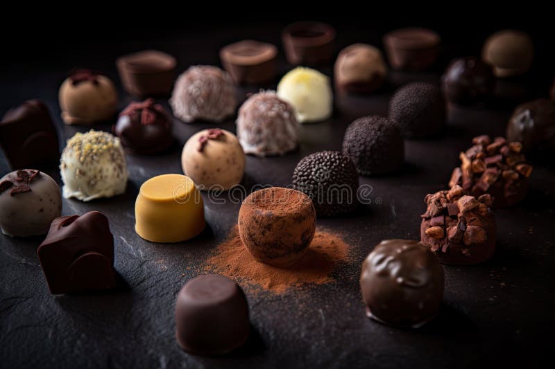 Assortment of Miniature Chocolate Truffles, Perfect for Bite-sized ...