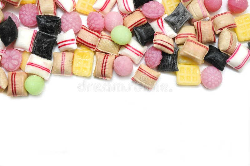 Mixed candies in the box stock photo. Image of stripped - 126027402