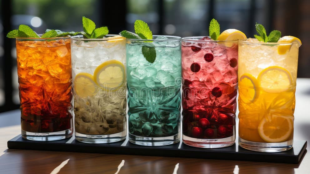 Assortment of Mocktail. Generative AI. Stock Illustration ...