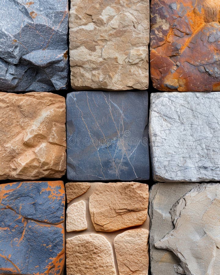 Assortment of Natural Stone Textures and Patterns Stock Illustration ...