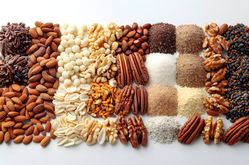 Assorted Nuts Displayed on a Table, a Mix of Natural Foods Stock Photo ...