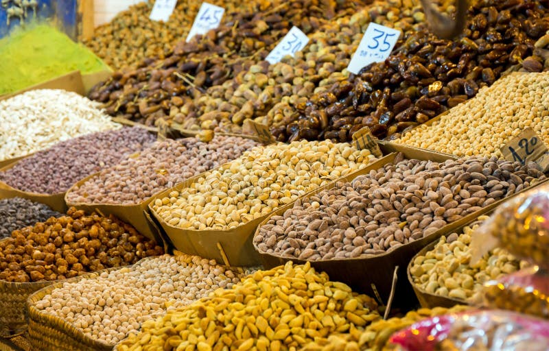 Assortment of Nuts in Morocco Stock Image - Image of diet, marrakesh ...