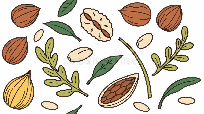 Assortment of Nuts and Seeds Vector, Vector Design Generative AI Stock ...