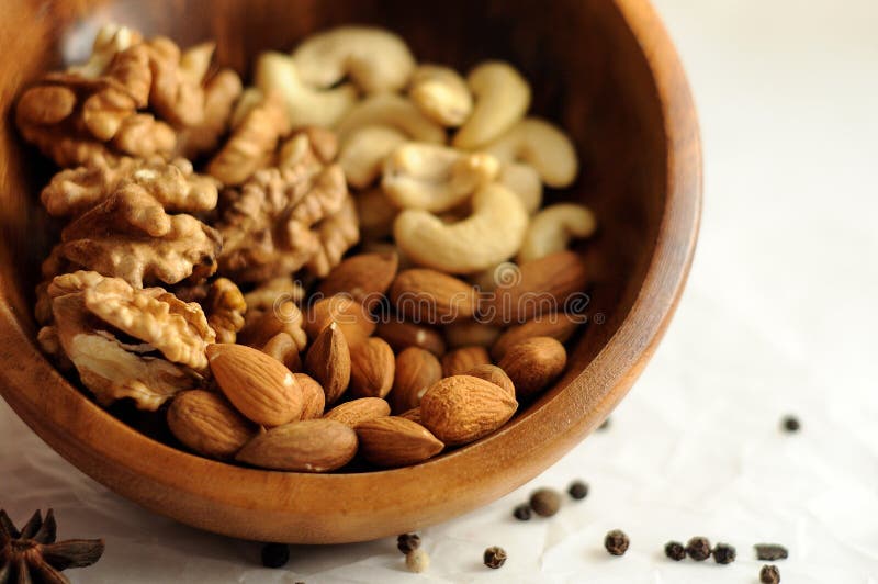 The Assortment of Nuts with Spices Stock Photo - Image of healthy ...