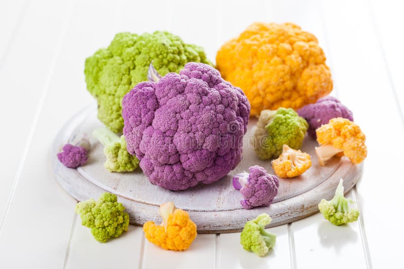 Assortment of Organic Cauliflower Stock Image - Image of diet ...