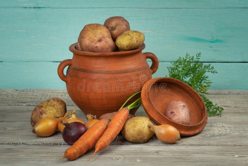Assortment of Organic Root Vegetables for Cooking Simple Rustic Food ...