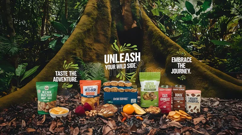 An Assortment of Packaged Snacks is Displayed at the Base of a Large ...