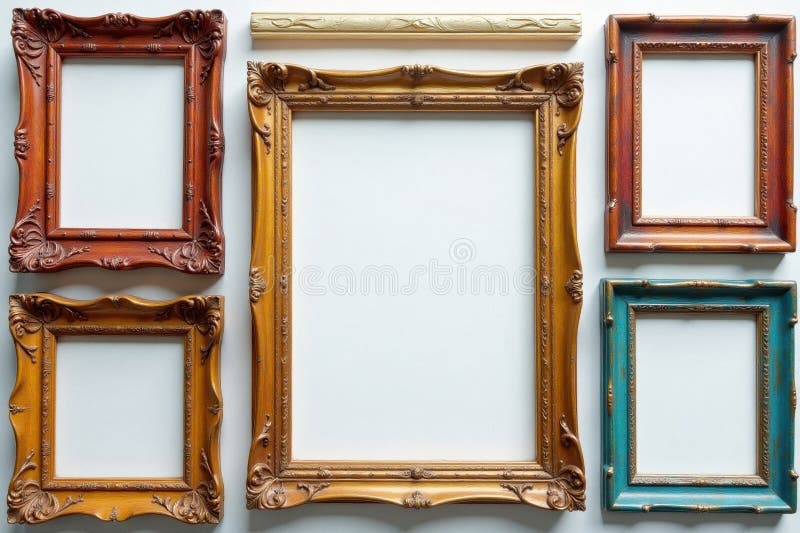 Assortment of Painted Picture Frames, Diverse Styles, Variety, Frames ...