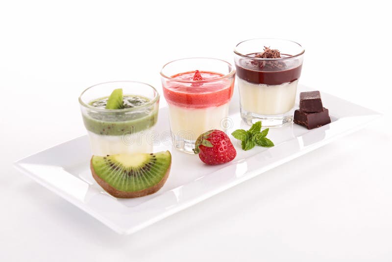 Assortment of panna cotta stock image. Image of recipe - 31680707