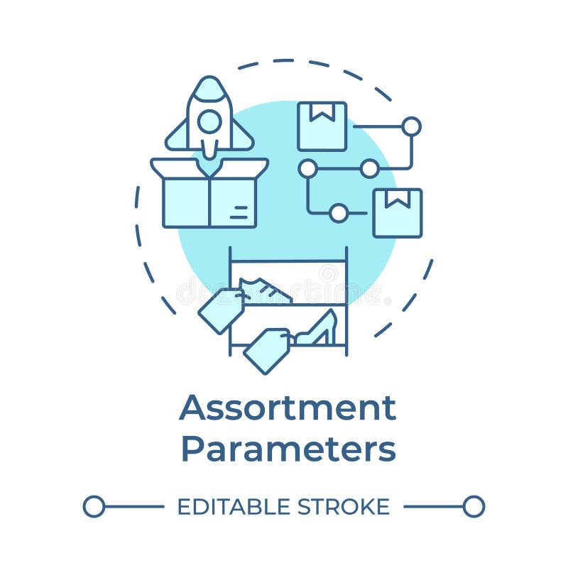 Assortment Parameters Soft Blue Concept Icon Stock Vector ...