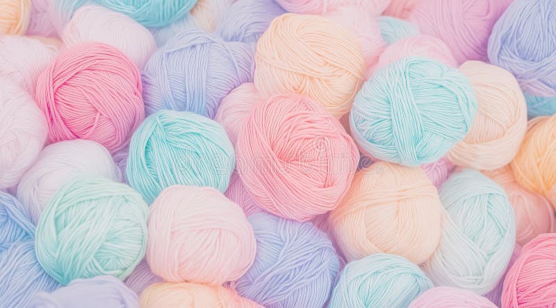 Assortment of Pastel Colored Yarn Balls Stock Image - Image of strand ...