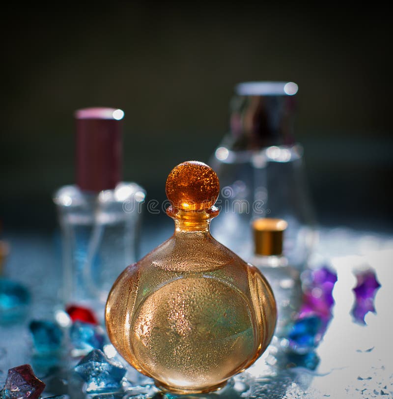 Assortment of Perfume Bottles Stock Photo - Image of fashion, crystal ...