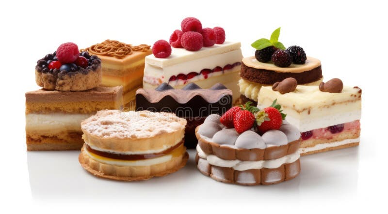 Assortment of Pieces of Cake Stock Photo - Image of cherry, buffet ...