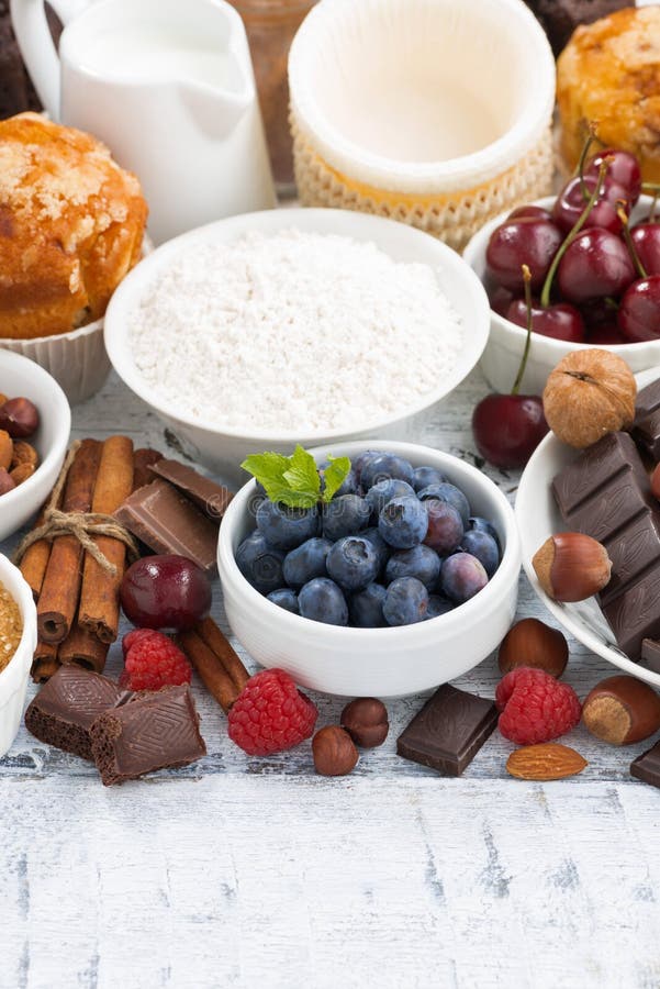 Assortment Products for Baking Cakes, Vertical Stock Image - Image of ...