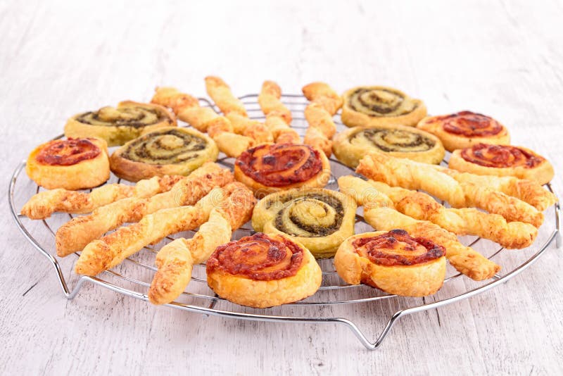 Assortment of Puff Pastry Appetizer Stock Image - Image of stick ...