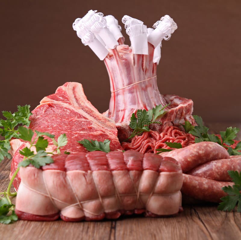 Assortment of raw meat stock image. Image of parsley - 21972707