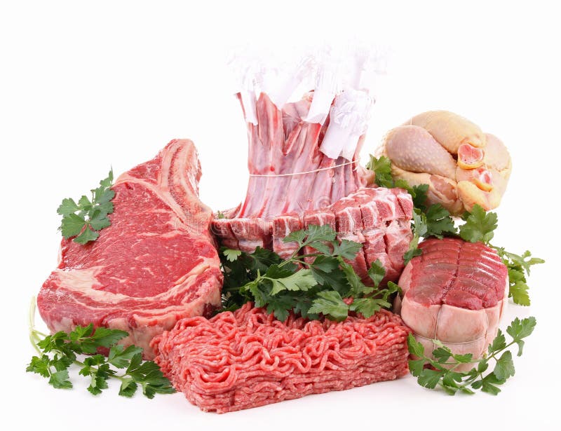 Assortment of raw meat stock photo. Image of beefsteak - 22007432