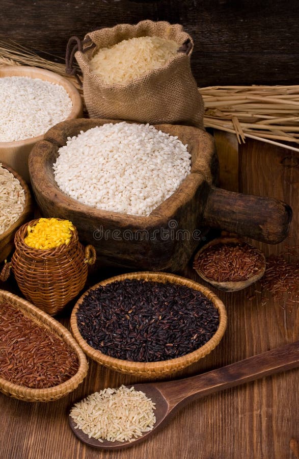 Assortment of rice stock photo. Image of brown, cereal - 28882936