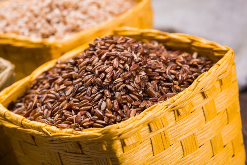 Assortment of rice stock image. Image of table, brown - 49252335