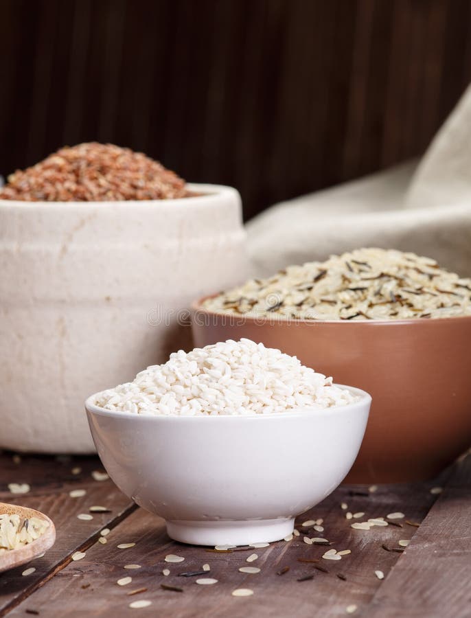 Assortment of rice stock photo. Image of uncooked, dark - 20381614
