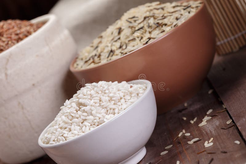 Assortment of rice stock photo. Image of uncooked, dark - 20381614