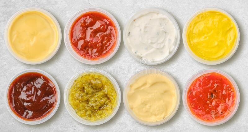 Assortment of Sauces and Dressing Stock Image - Image of cucumber ...
