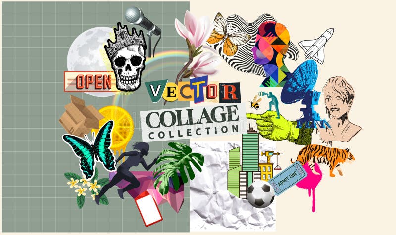Assortment of Scrapbook Collage Creative Objects Stock Vector ...