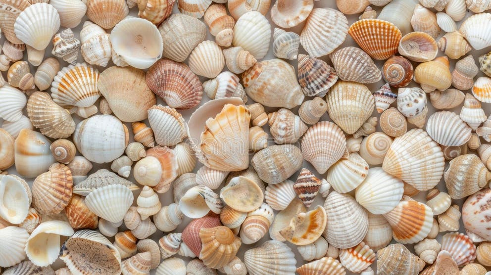 Assortment of seashells stock illustration. Illustration of ocean - 323589268
