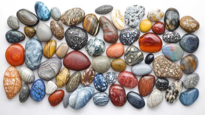 An Assortment of Smooth, Glossy Stones in Multiple Colors and Designs ...