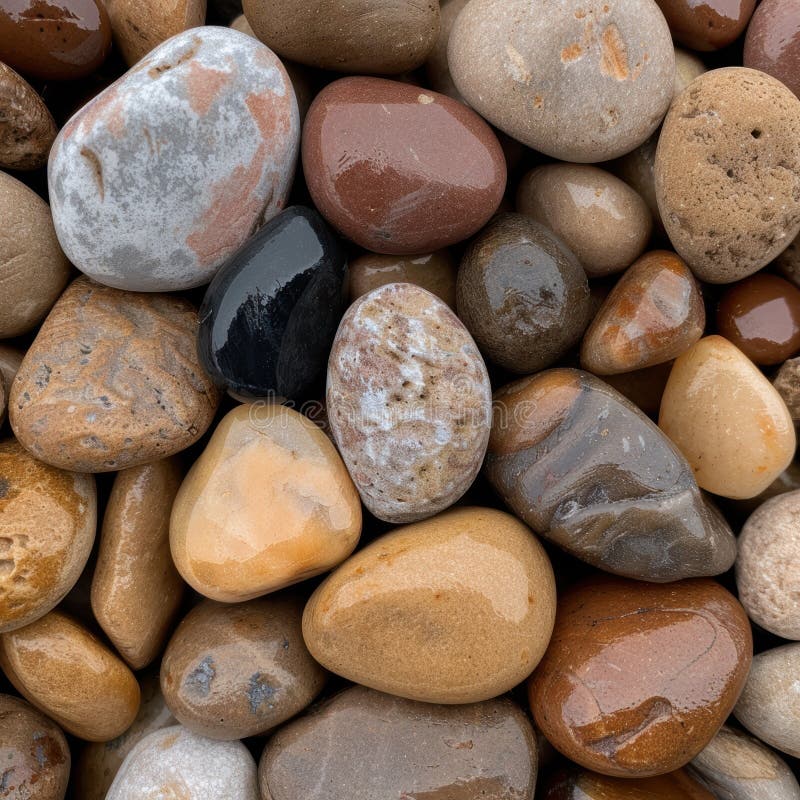 Assortment of Smooth River Rocks and Pebbles Stock Illustration ...