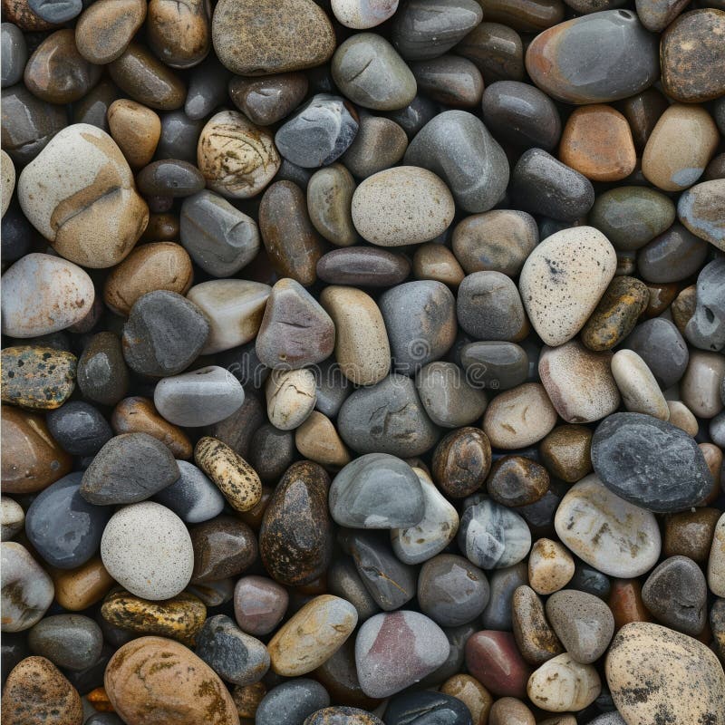 Assortment of Smooth River Rocks and Pebbles Stock Illustration ...