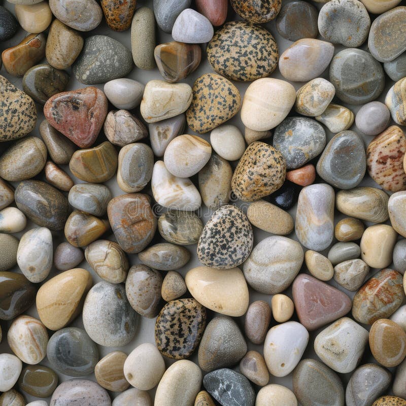 Assortment of Smooth River Rocks and Pebbles Stock Illustration ...
