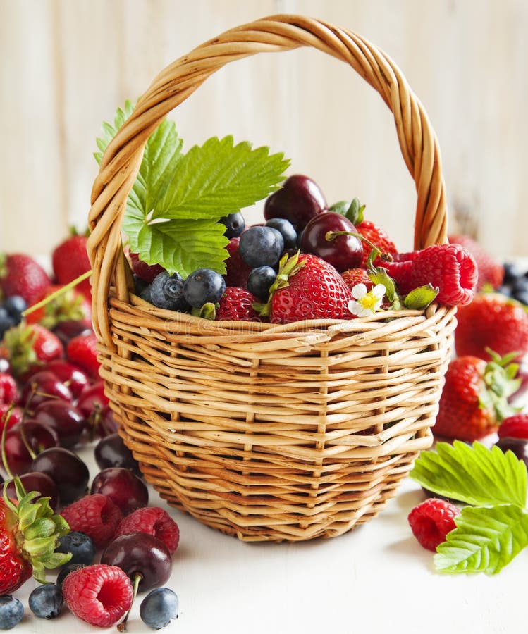 Fruits in a basket stock photo. Image of strawberries - 19554666