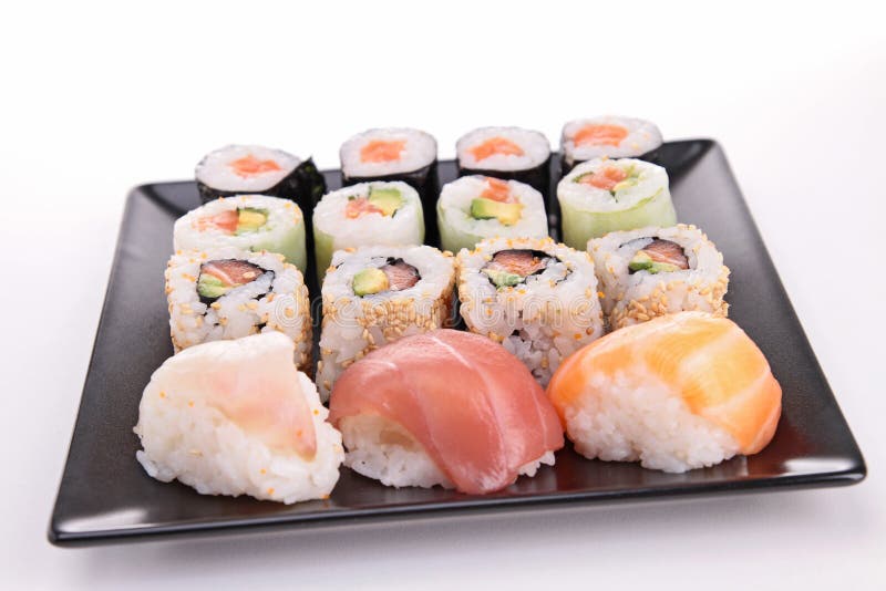 Assortment of sushi stock image. Image of dish, assorted - 29056531