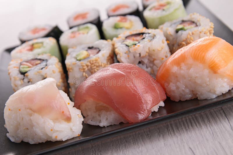 Assortment of sushi stock image. Image of fresh, vegetarian - 29126557