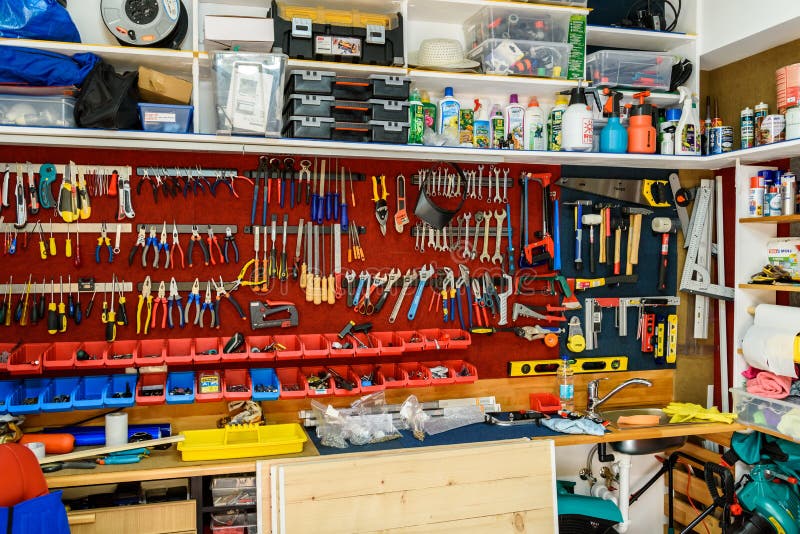 Assortment of Tools in Tool Shed Workshop Editorial Image - Image of ...