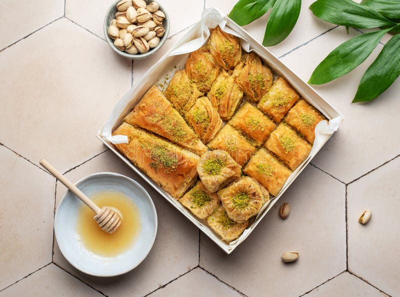 Assortment of Turkish Baklava Dessert Stock Photo - Image of ...