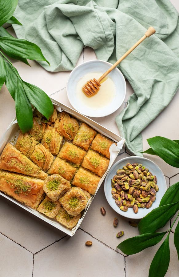 Assortment of Turkish Baklava Dessert Stock Image - Image of sweets ...