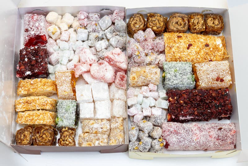Assortment of Turkish Delight with Different Flavors. Stock Photo ...