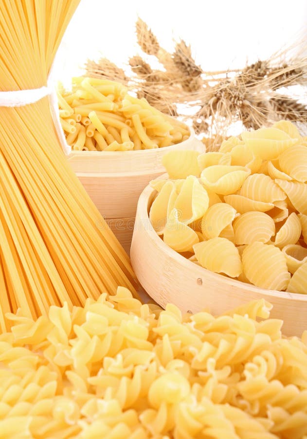 Assortment of raw pasta stock photo. Image of penne, pasta - 25600532